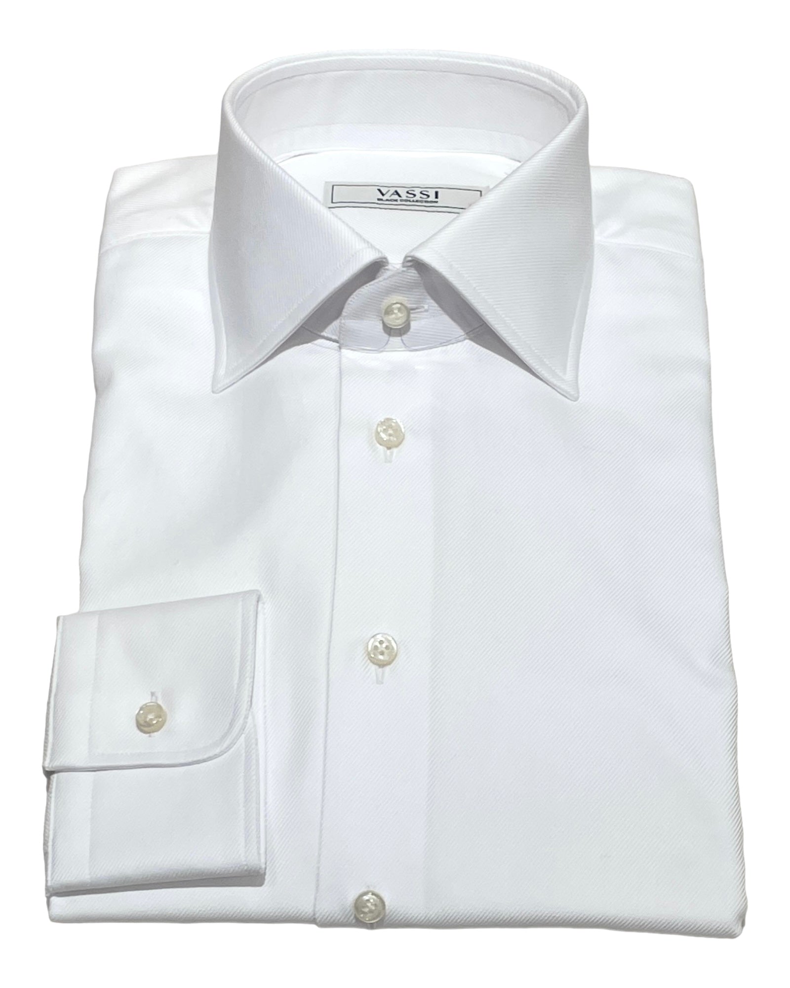Essential Classic Dress Shirt - White Diagonal – VASSI